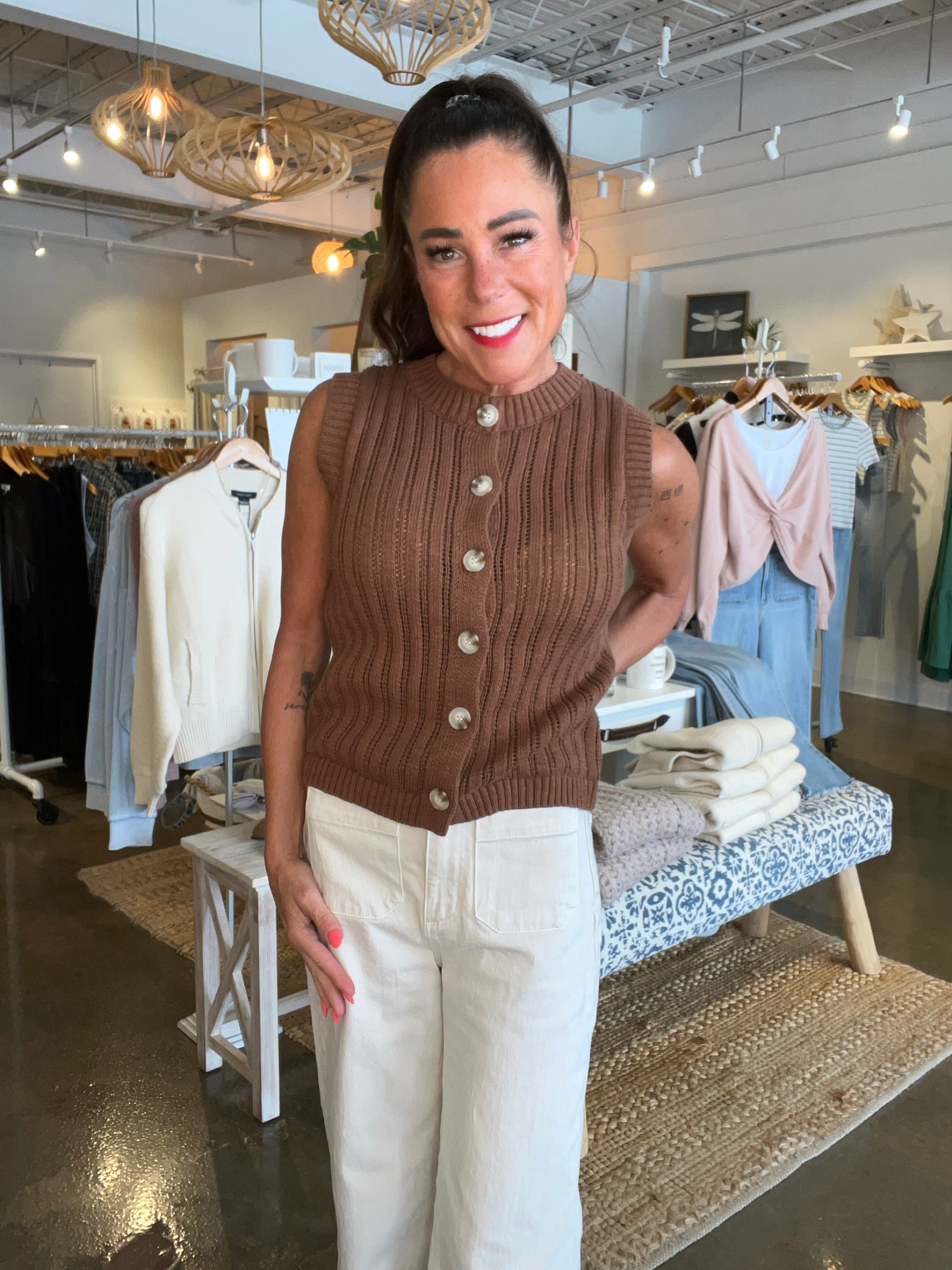 Pointelle Shell – Amunni Boutique